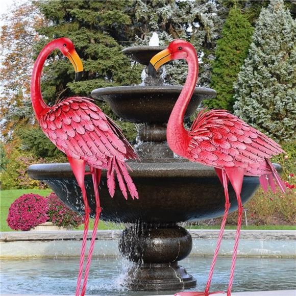 Accents | Flamingo Garden Statue Outdoor Statues Pink Flamingo ...
